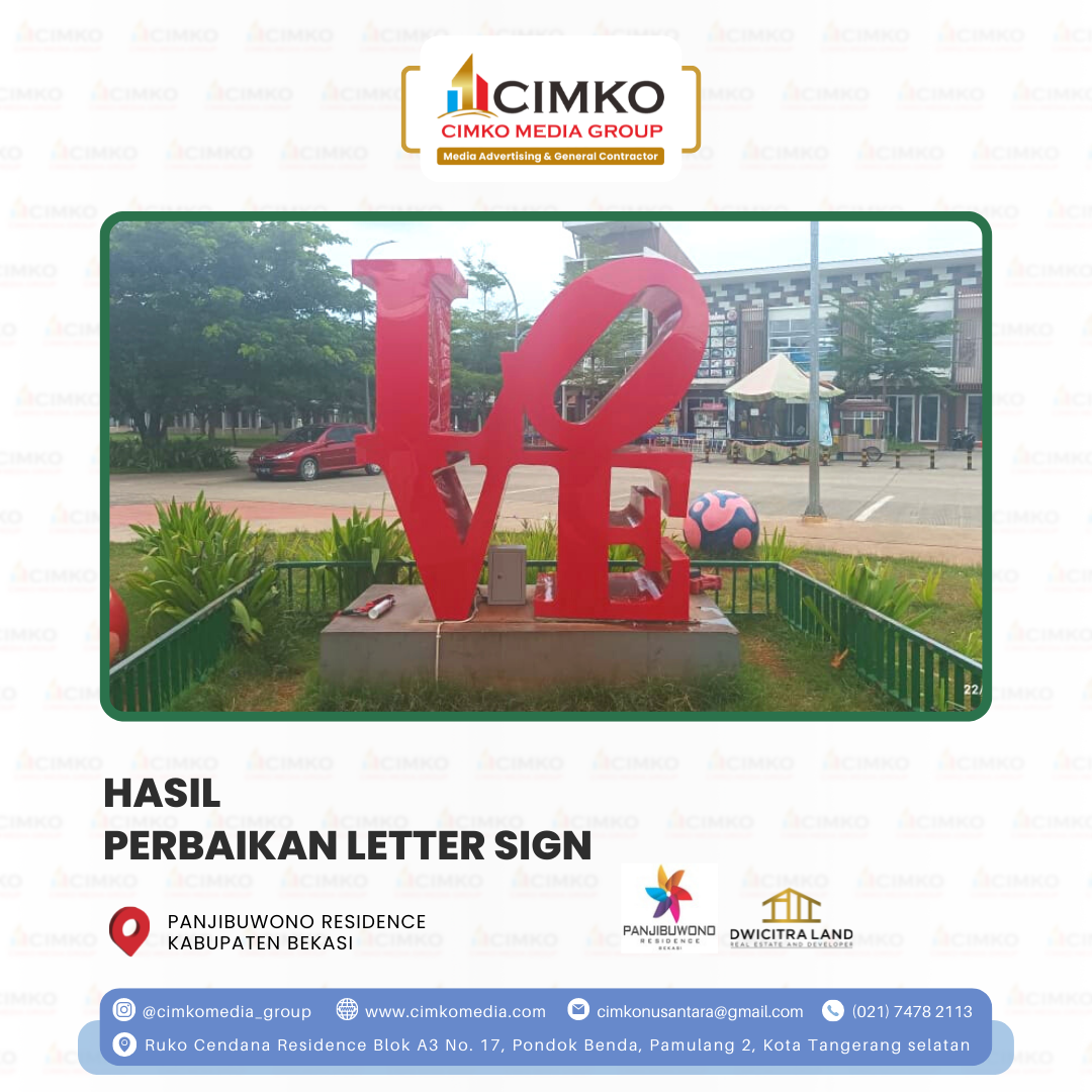 Letter Sign | Perbaikan Letter Sign 1 | Panjibuwono City | Bekasi ...