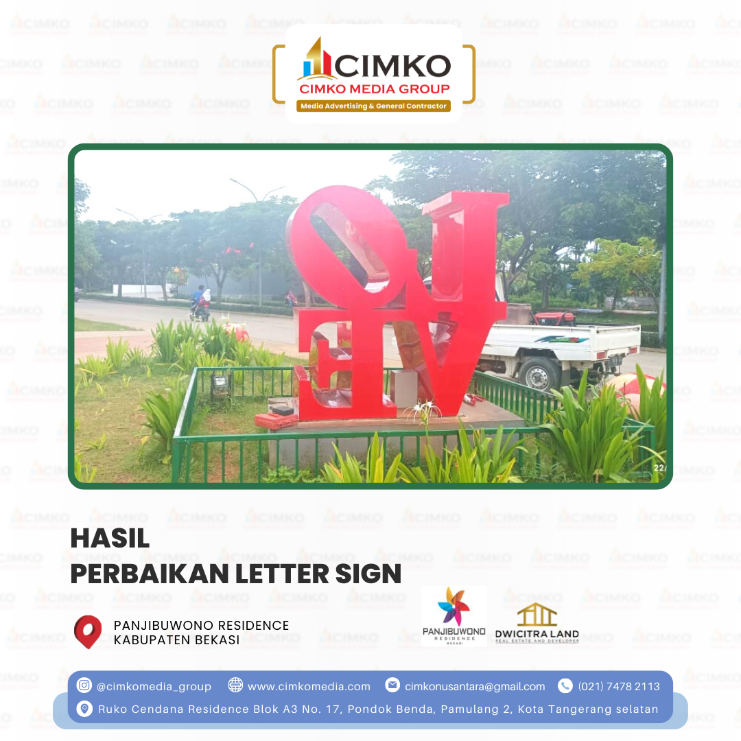 Letter Sign | Perbaikan Letter Sign 1 | Panjibuwono City | Bekasi ...