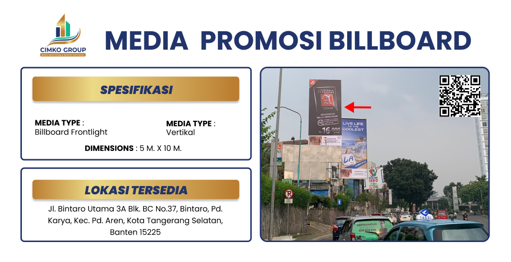 Billboard Bintaro | 5M. X 10M. Vertikal - CIMKO GROUP